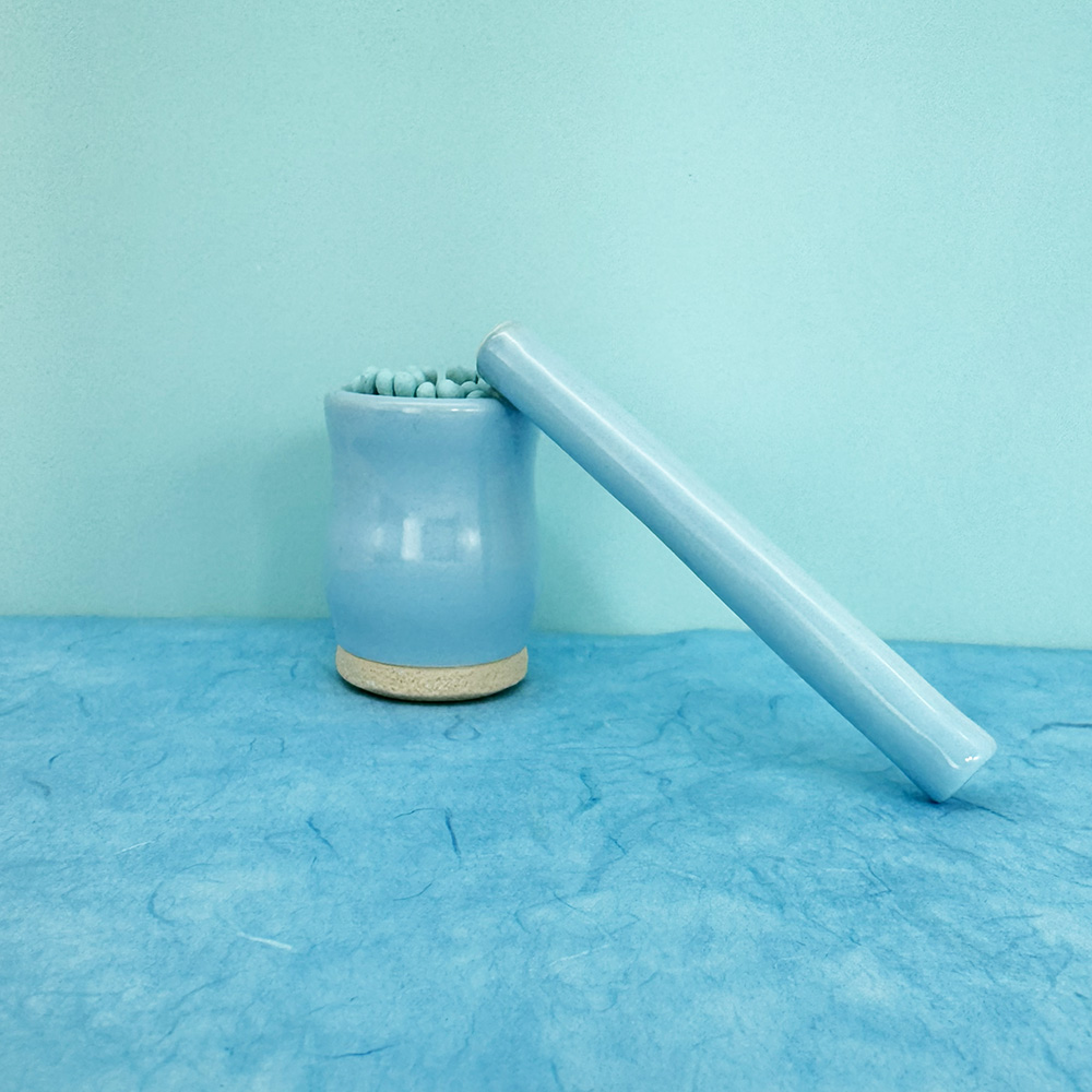 Blue Match Striker and Holder Pipe Set | House of Puff